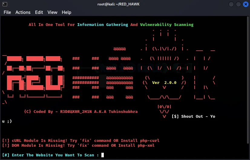 REDHAWK Tool Kullanımı | Kali Linux REDHAWK Tool - Serdar Daşdemir